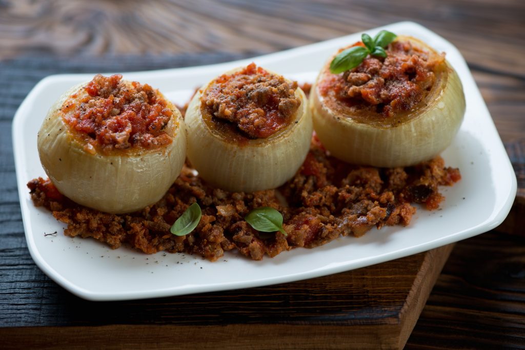 Roasted Onions with Fiery Rouille - inspired eating